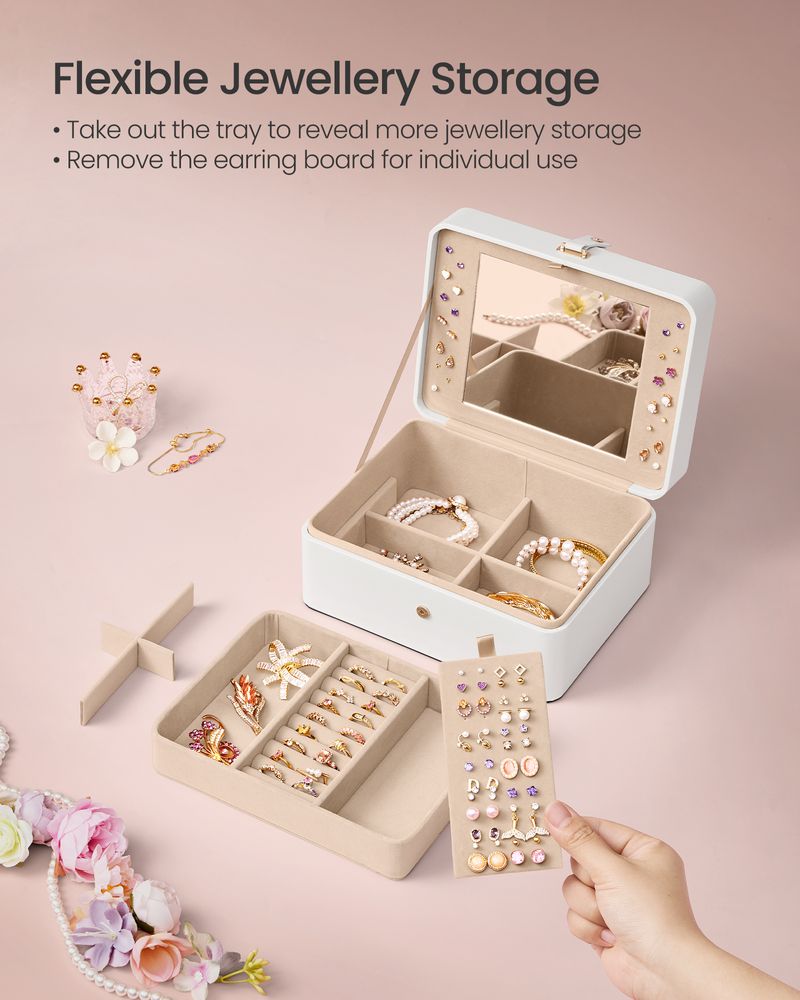 2 Layer Jewellery Box with Mirror and Tray
